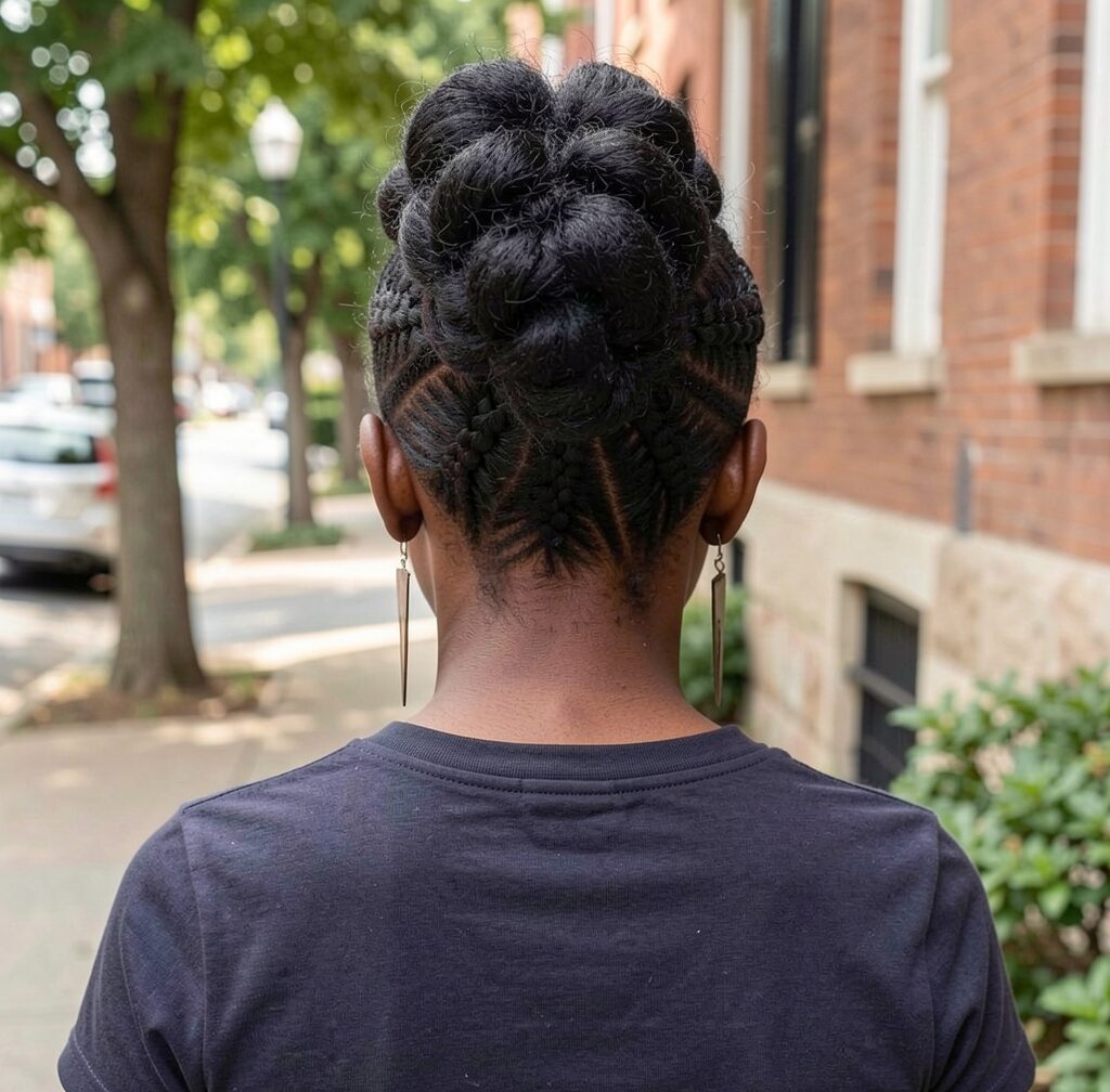 Fishbone Braid Mohawk Bun | HairStyleMojo